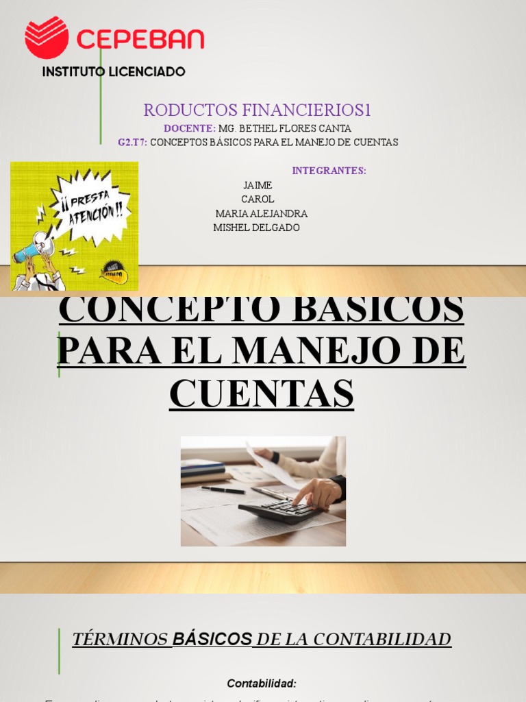 G2.t7-Conceptos Básicos para El Manejo de Cuentas | PDF G2.t7-Conceptos Básicos para El Manejo de Cuentas | PDF