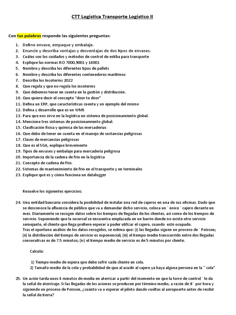 CTT Logística: Fundamentos y Normativas | PDF | Transporte de mercancías | Transporte