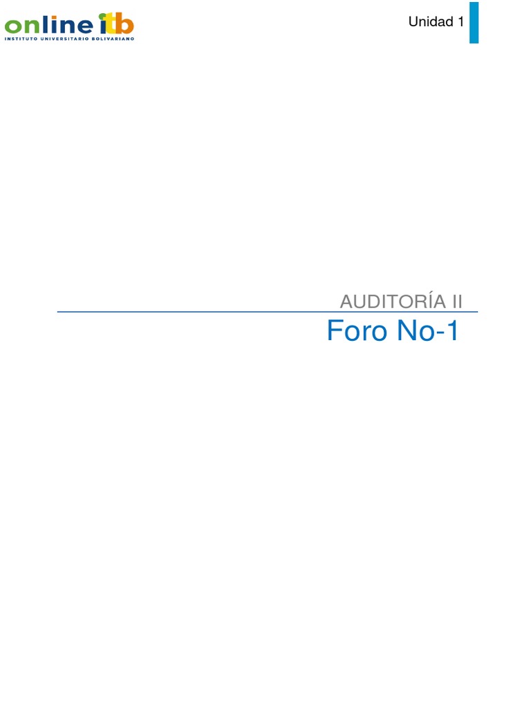 Orientaciones para El Foro 1 | PDF | Auditoría | Diseño