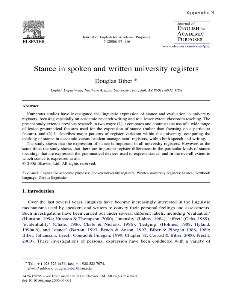 Stance in Written and Spoken University Genres | PDF