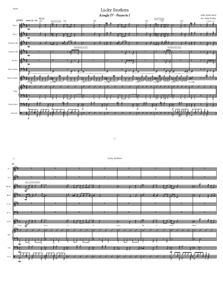 Lucky Southern - Concert Pitch Score | PDF