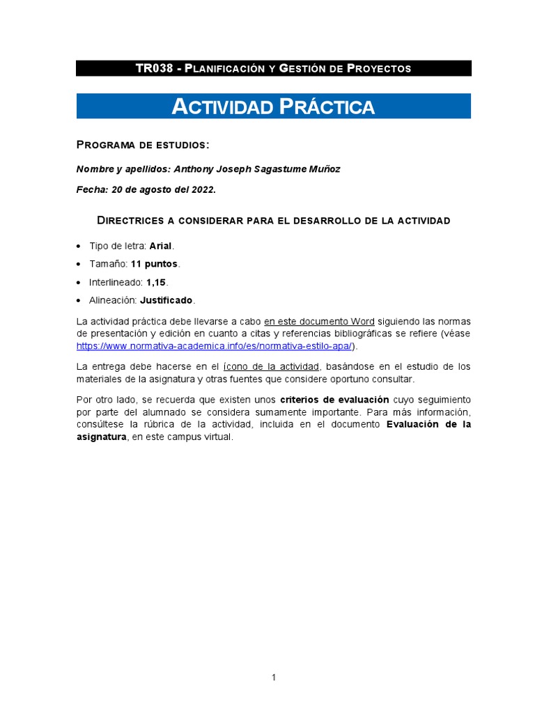 TR038 - Ejercicio Practico 1 | PDF