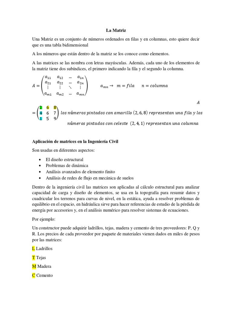 Matrices - Semana Dos - Álgebra Lineal | PDF | Matriz (Matemáticas ...