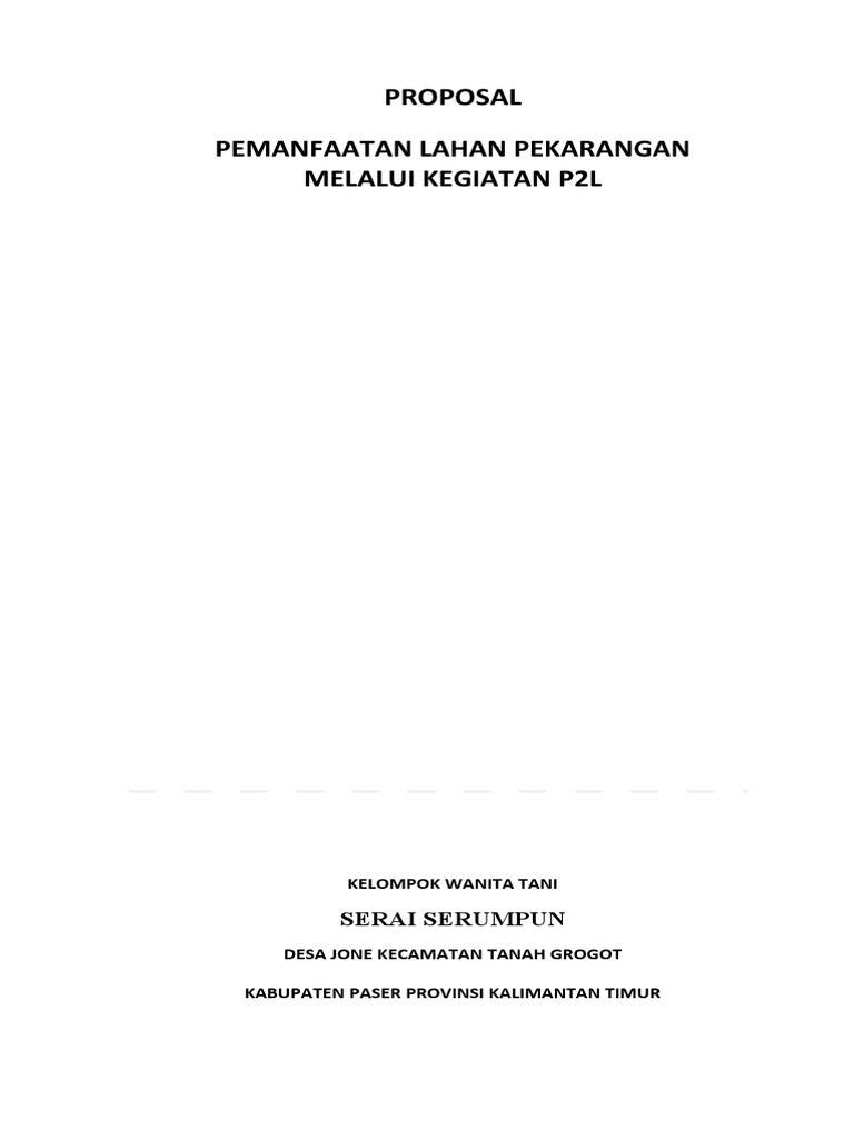 Proposal P2L KWT Serai Serumpun | PDF | Memasak, Makanan, & Anggur