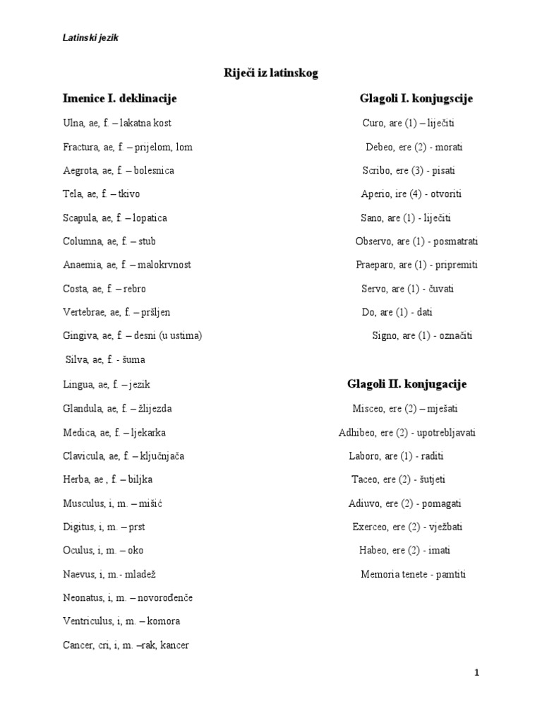 Latinski Riječi | PDF