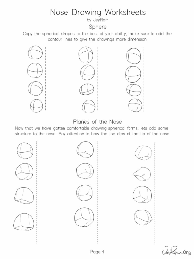 Nose Drawing Worksheets by JeyRam | PDF