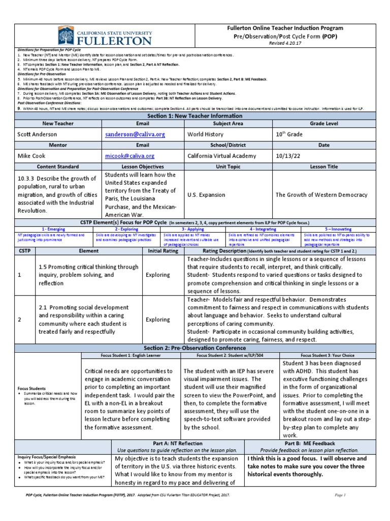 Pop Cycle Form-Anderson | PDF