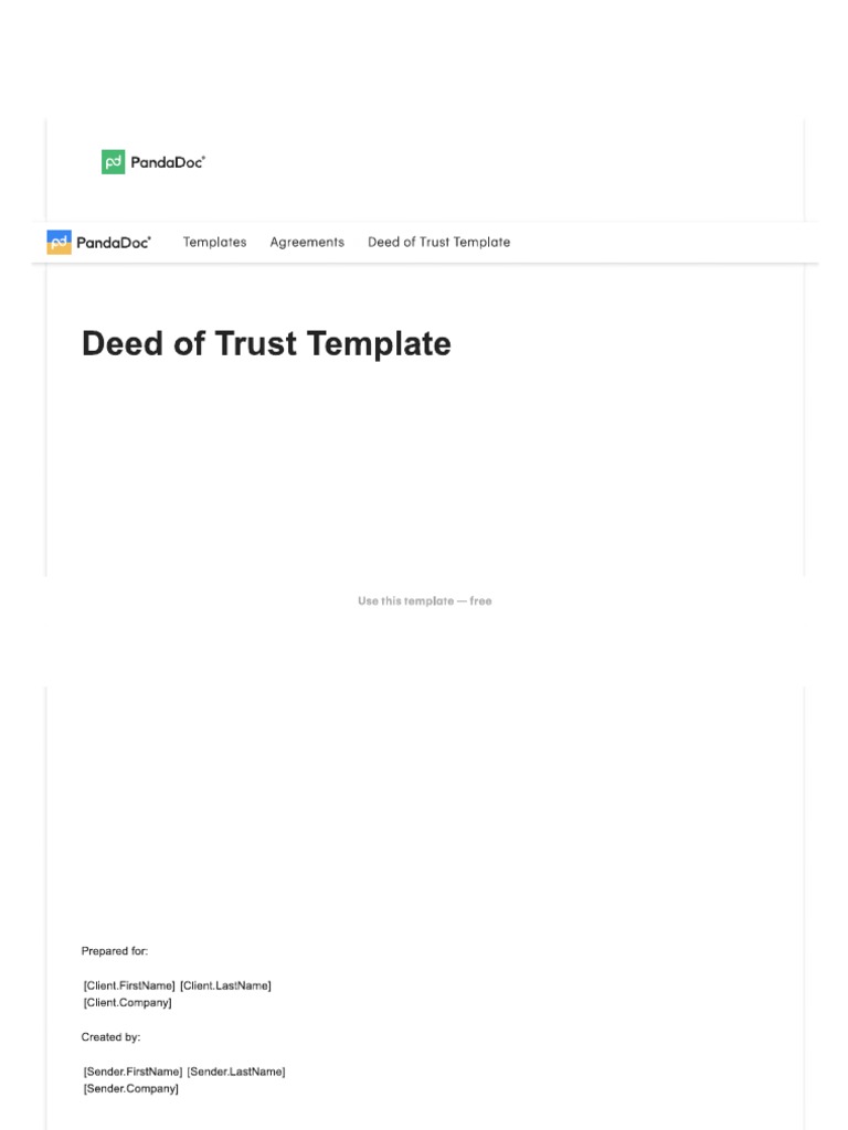Deed of Trust Template | PDF