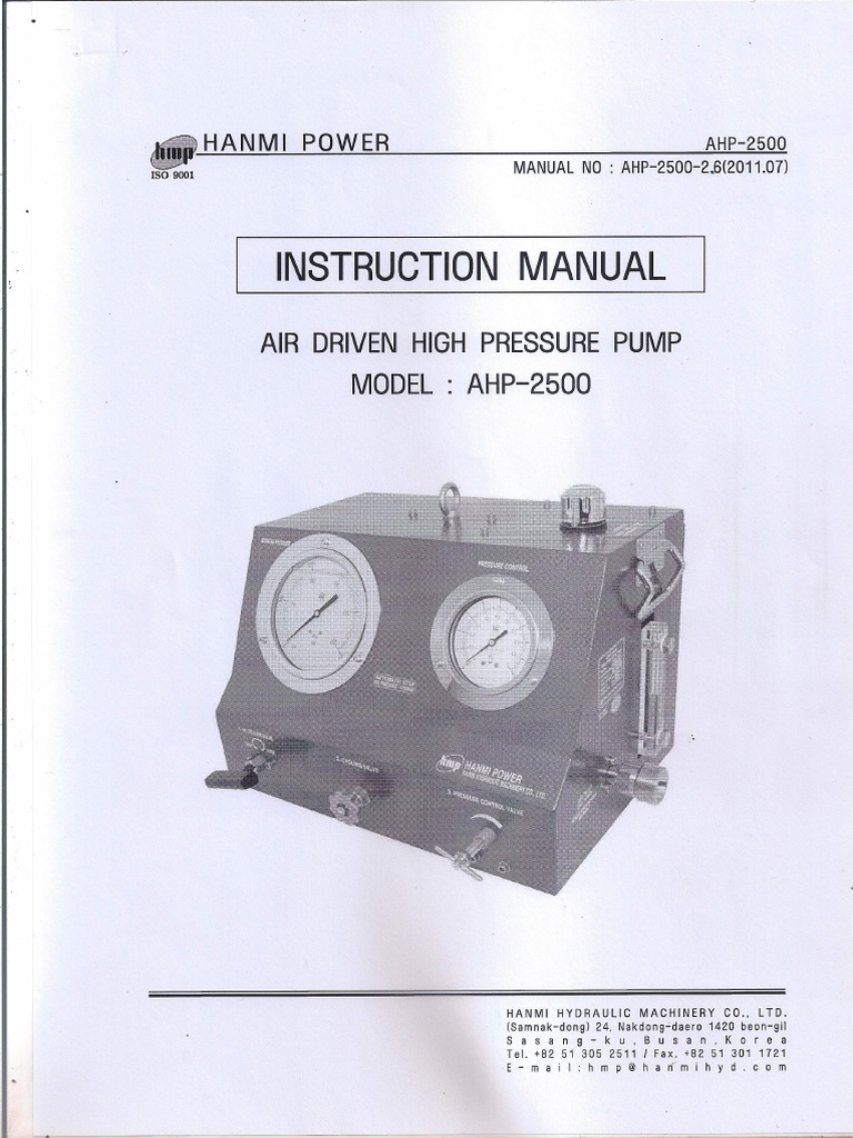 主機氣動液壓泵AHP 2500 | PDF