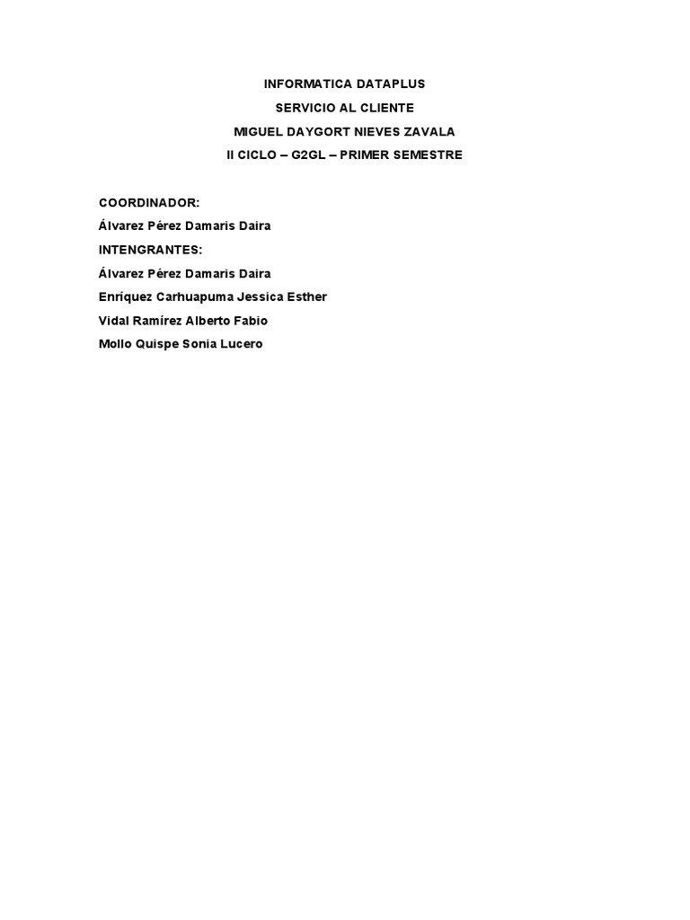 Informatica Dataplus 50 Pdf Business Servicio Al Cliente