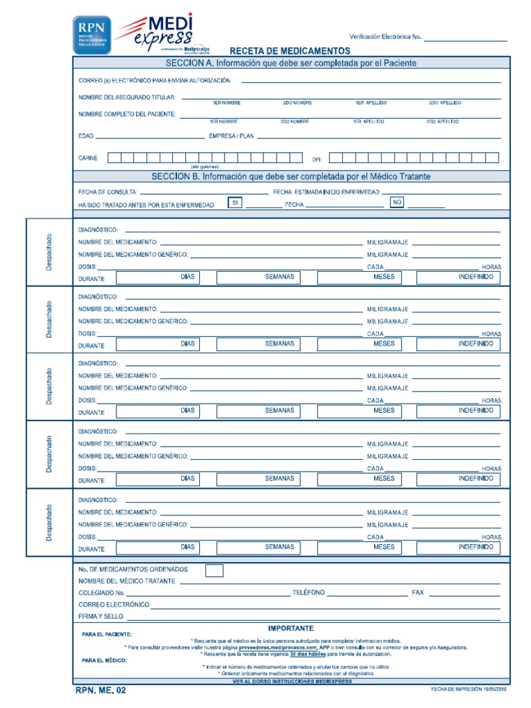Solicitud de Medicamentos RPN MEDIPROCESOS | PDF