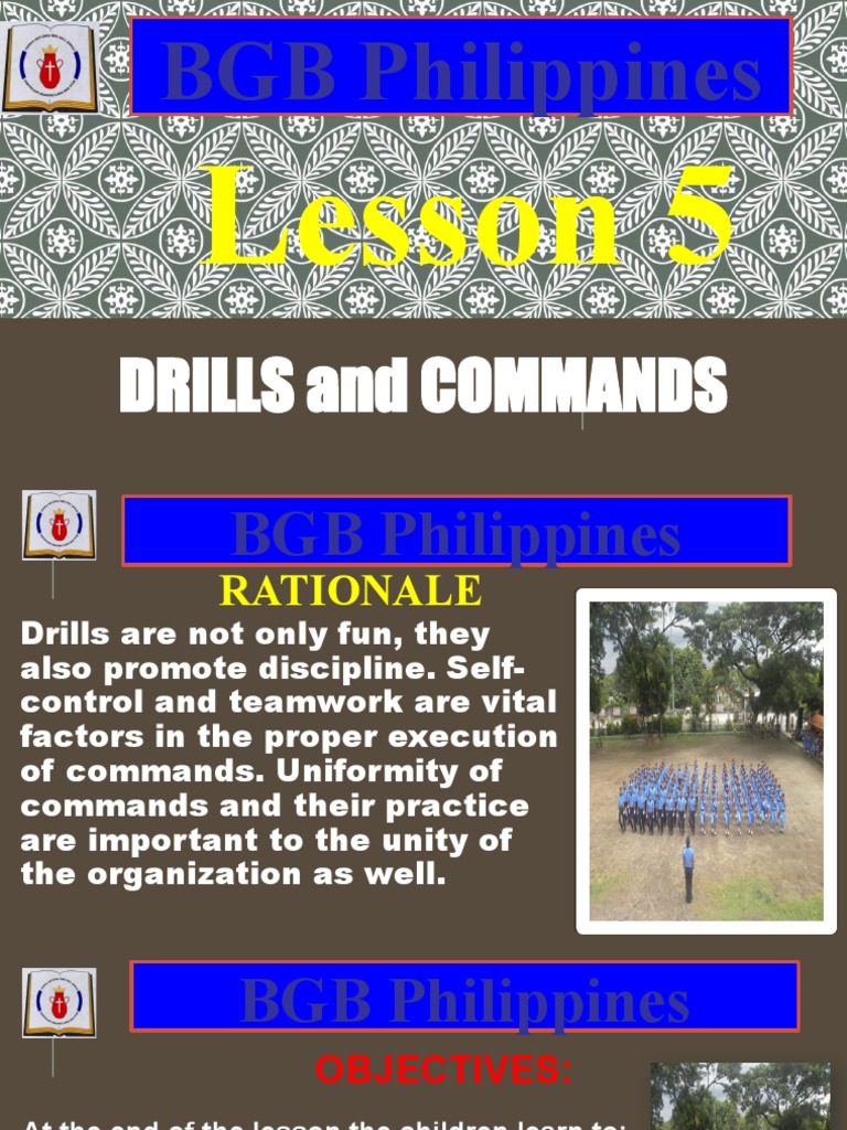 Lesson 5 Drills and Commands | PDF | Disciplines | Military