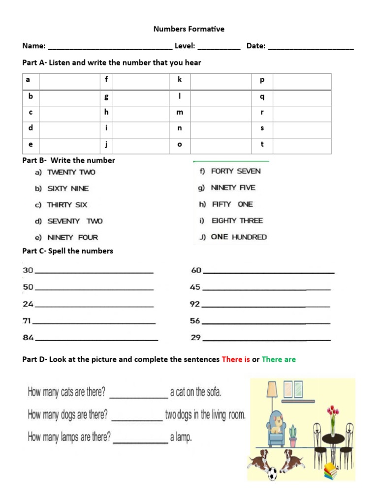 Numbers Formative | PDF