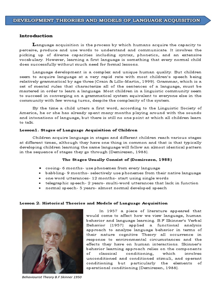 El103 - Module 2 | PDF | Language Acquisition | Behaviorism