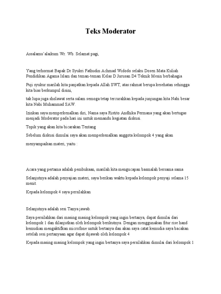 Teks Moderator | PDF