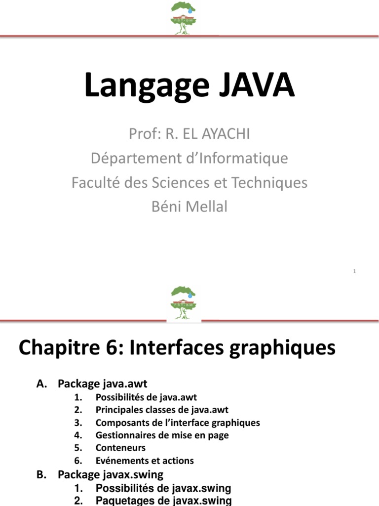 Chapitre6 Cours de JAVA | PDF | Ordinateurs