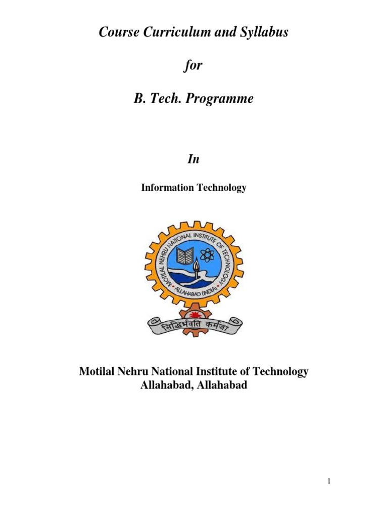 MNNIT Allahabad B.Tech (Information Technology) Syllabus | PDF | Unified Modeling Language ...