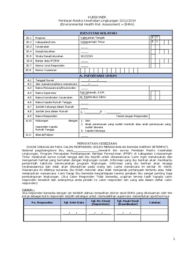Kuesioner EHRA 2021-2024 | PDF Kuesioner EHRA 2021-2024 | PDF