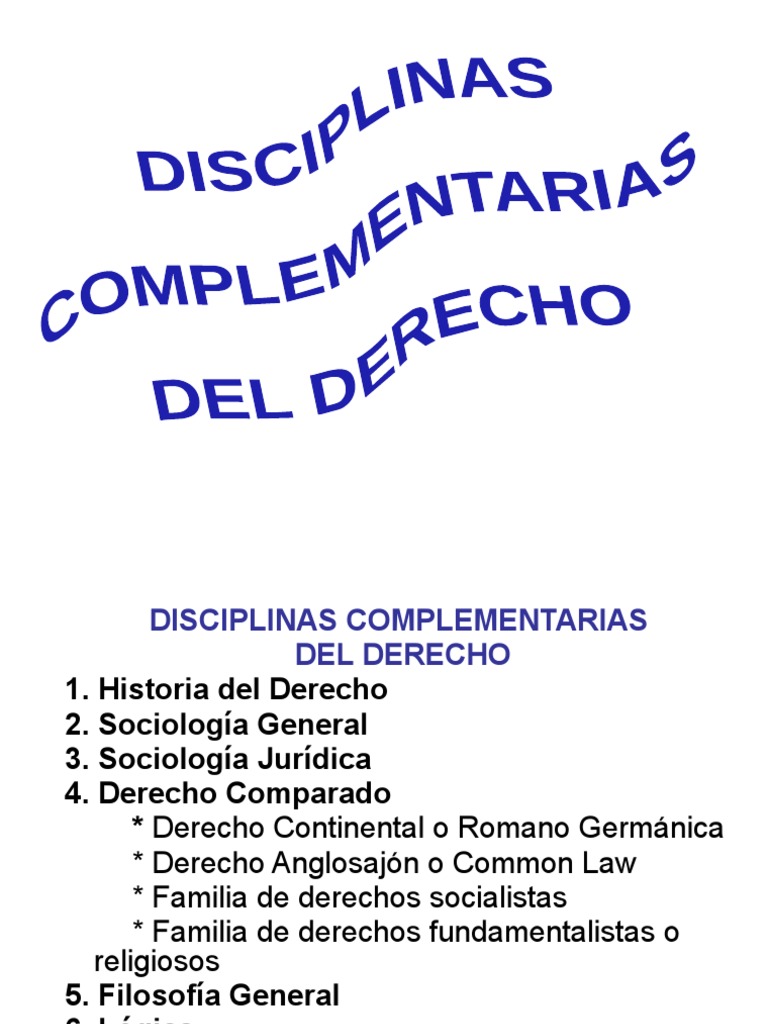 Capitulo 3 - Disciplinas Complementarias | PDF | Ley común | Derecho civil (sistema legal)