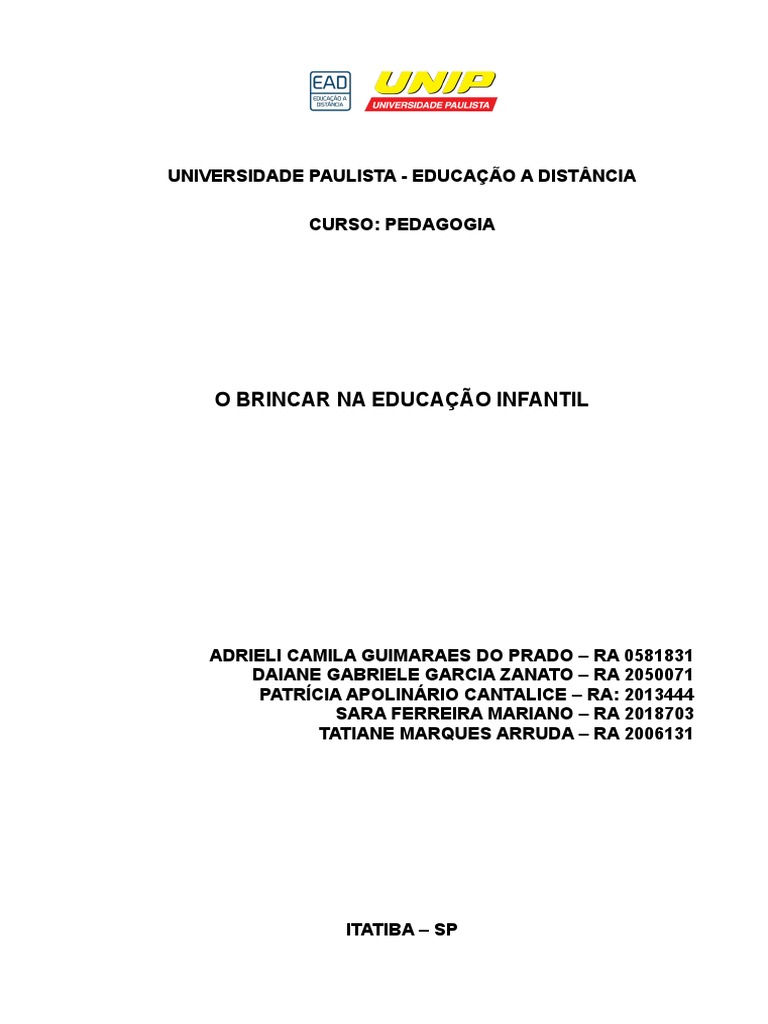 Tcc Pedagogia Download Grátis Pdf Pensamento Aprendizado