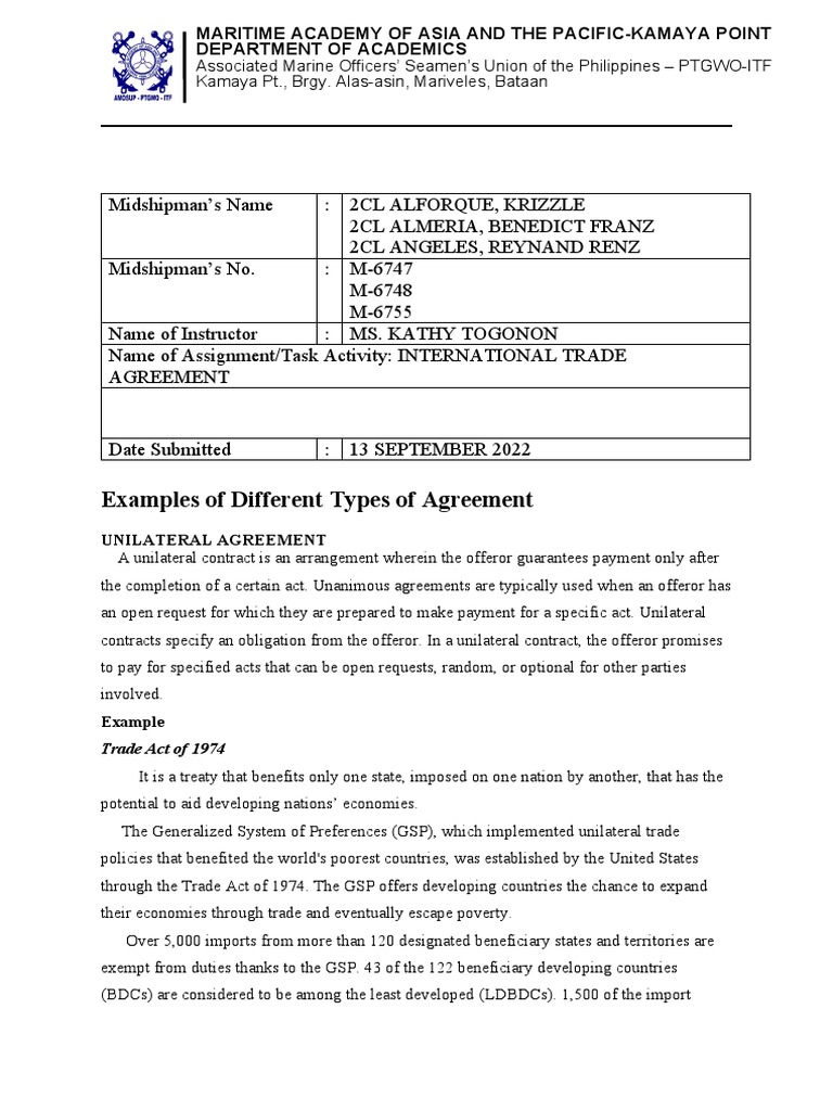 International Trade Agreement | PDF