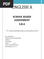 Csec Human and Social Biology Sba Topics | PDF