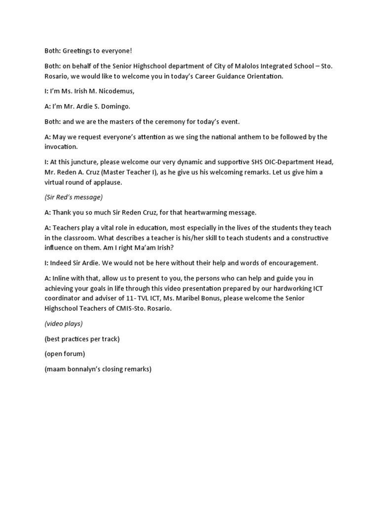 Script Career Guidance | PDF