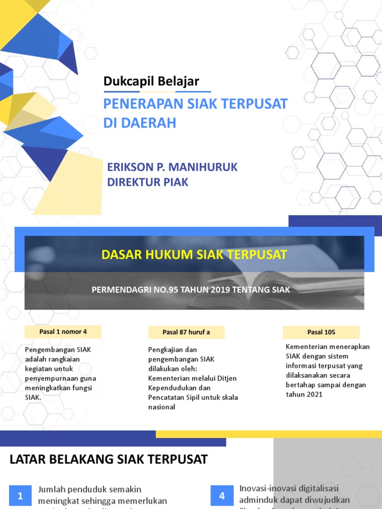 Penerapan SIAK Terpusat Dukcapil | PDF | Pengelolaan Keuangan & Uang ...