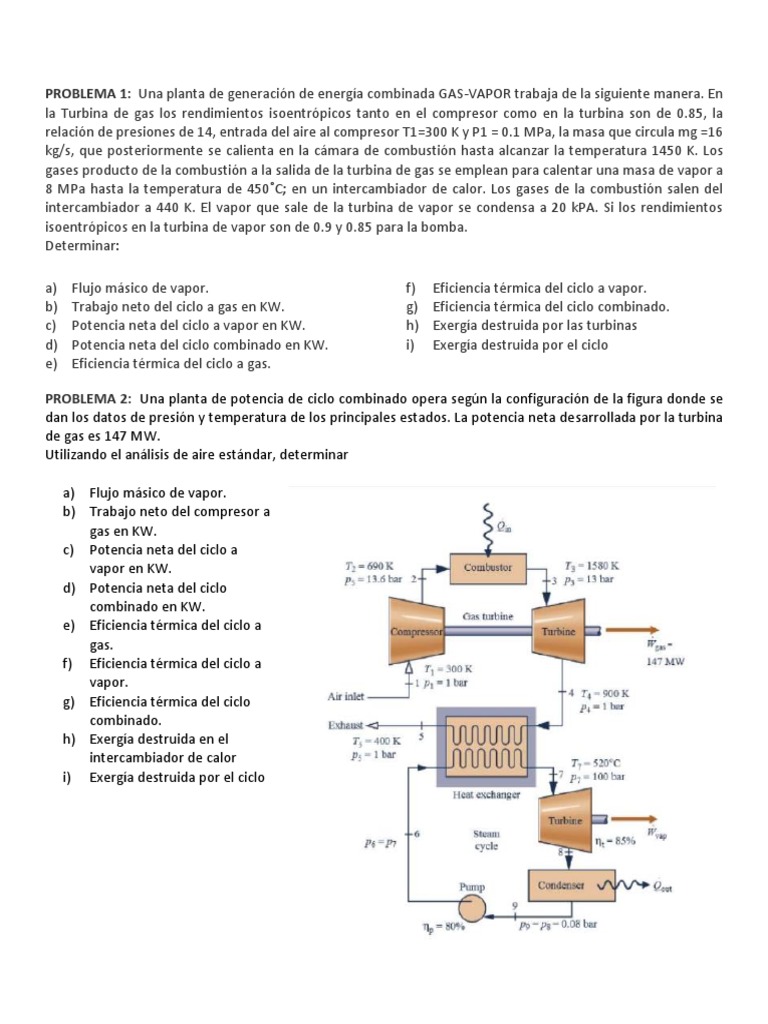 Problema para Evaluacion Ciclo Combinado | PDF