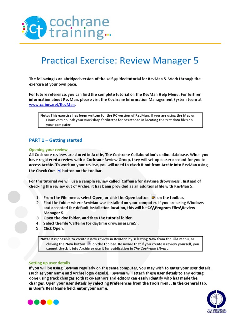 06 RevMan Practical Exercise | PDF | Computer File | Point And Click