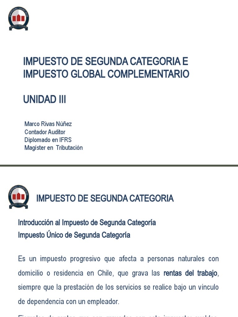 Impuestos Que Afectan A Las Rentas Del Trabajo En Chile Impuesto Único