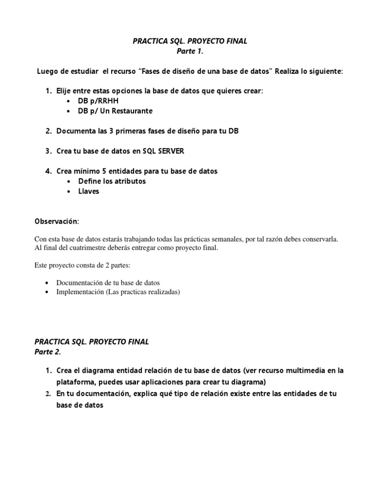 Practica No 3 Sql Server Pdf Bases De Datos Servidor Sql De