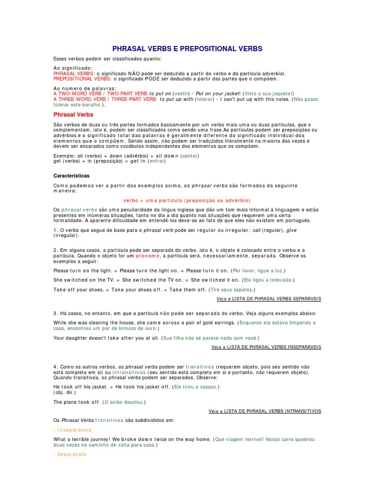 11-14phrasal Verbs e Prepositional Verbs | PDF