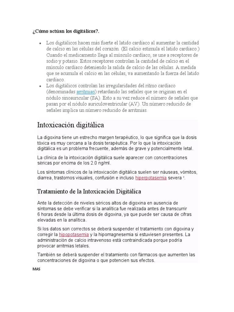 Cómo Actúan Los Digitálicos | PDF