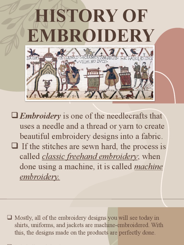 1 History of Embroidery | PDF