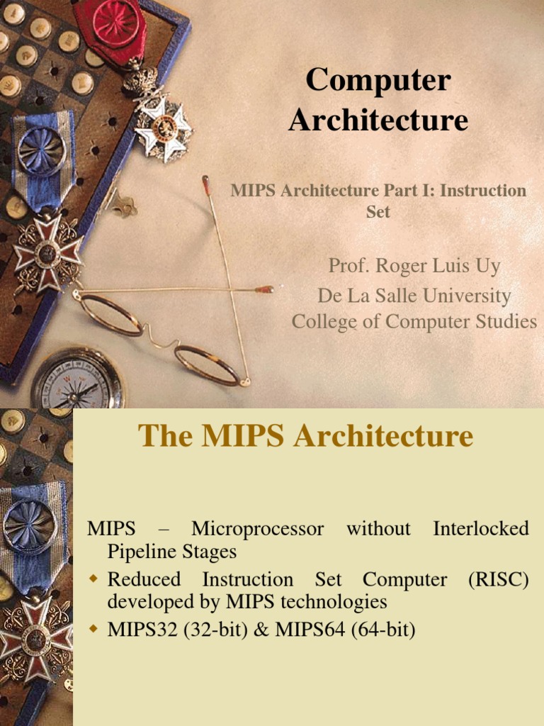 Lecture 2 Mips Architecture Part I Instruction Set Pdf 64 Bit Computing Subroutine 7941