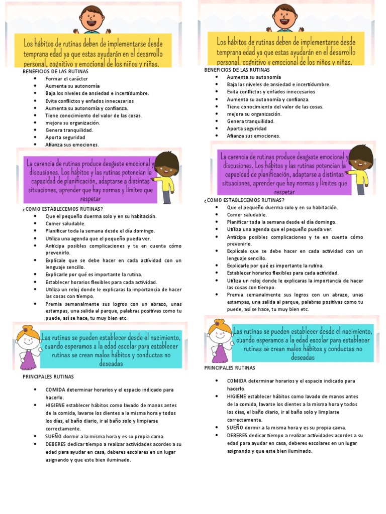 Los beneficios de establecer rutinas en la crianza de los hijos | PDF