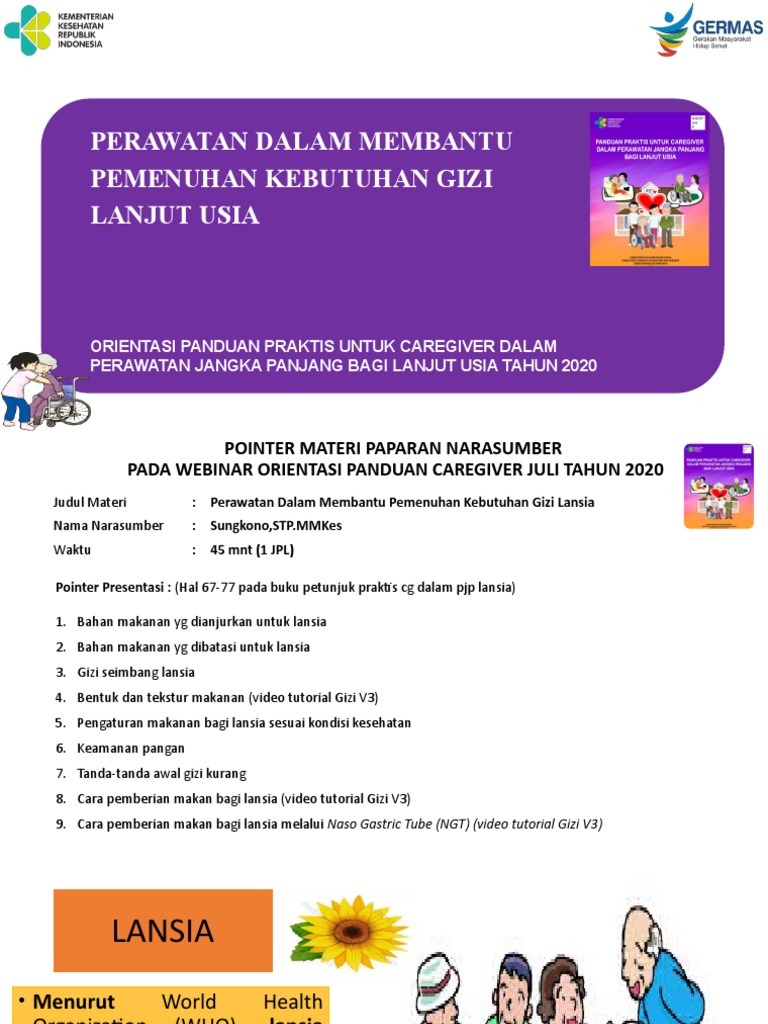 Final - Pemenuhan Gizi Lansia - Dr. Nurul SP - GK (Edit DR Nurul) | PDF