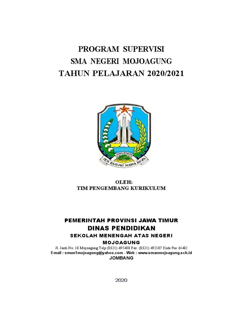 Program Supervisi SMA Negeri Mojoagung Tapel 2020 2021 | PDF