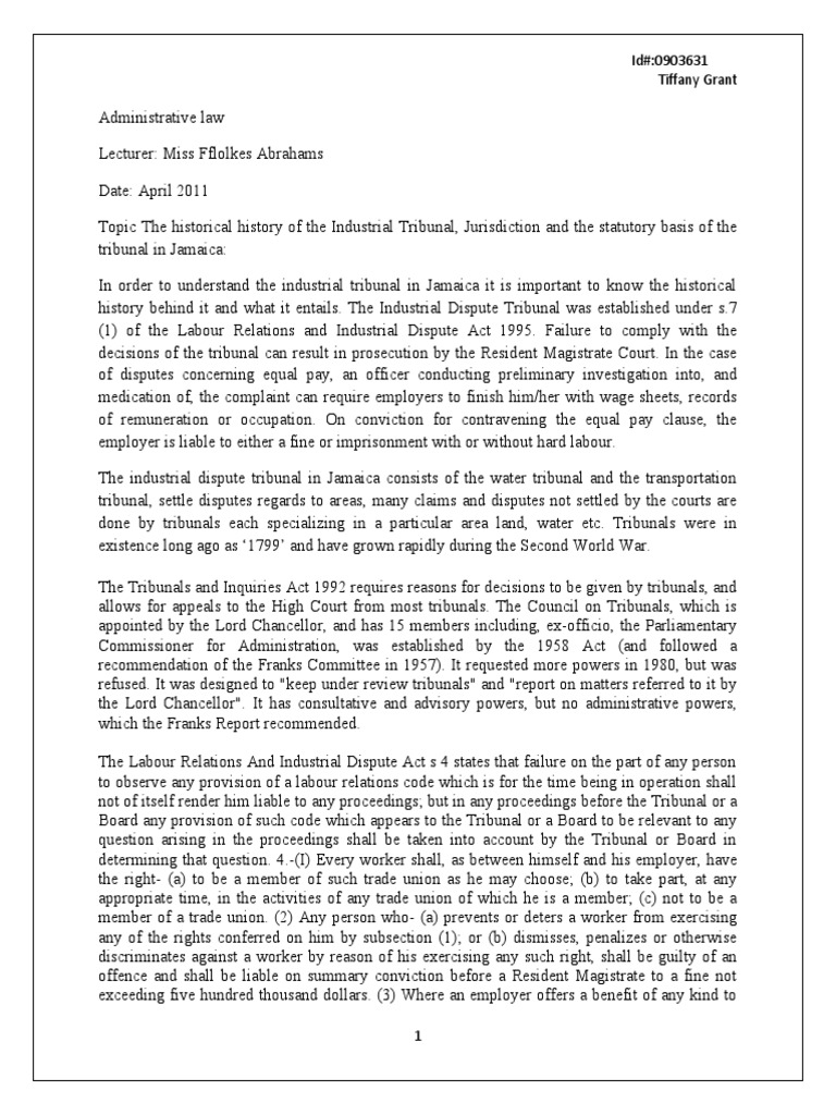 Administrative Law Tribunal Essay | PDF | Finance & Money Management | Law Administrative Law Tribunal Essay | PDF | Finance & Money Management | Law