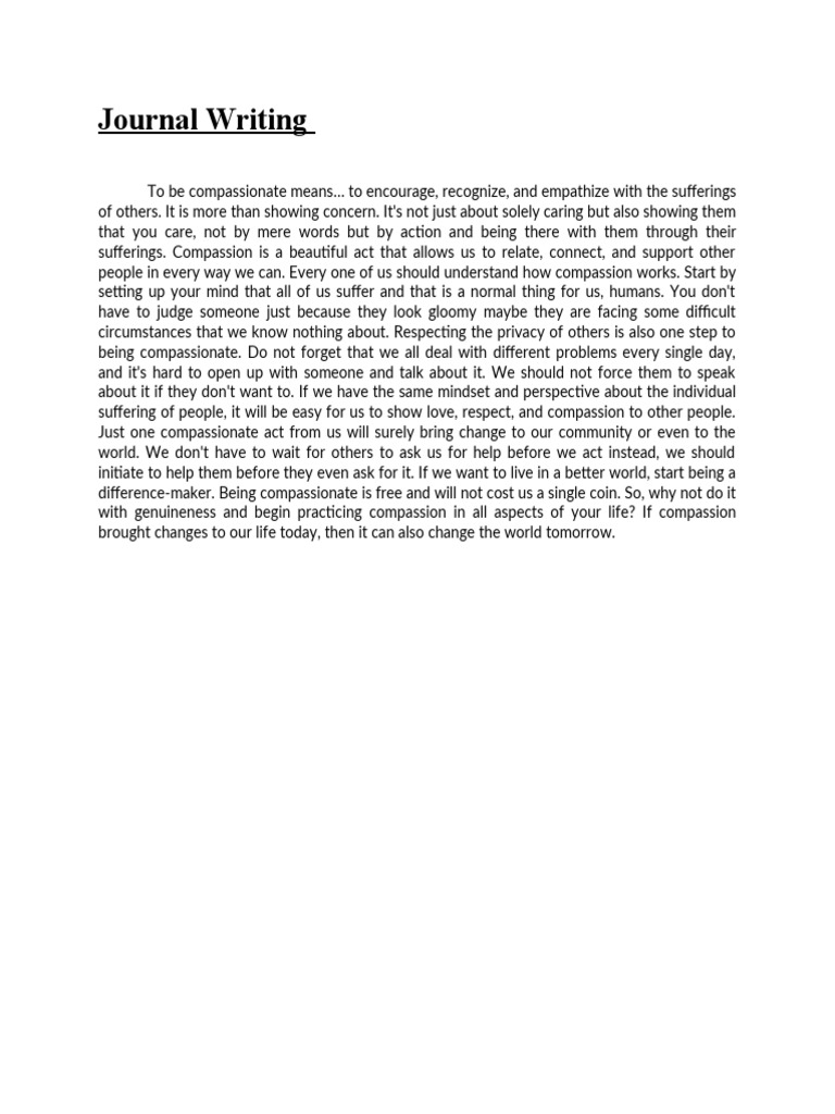 Journal Writing | PDF