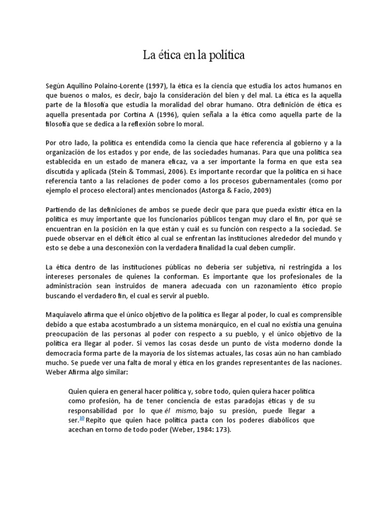 La Ética Y Su Influencia En La Política – WDXO