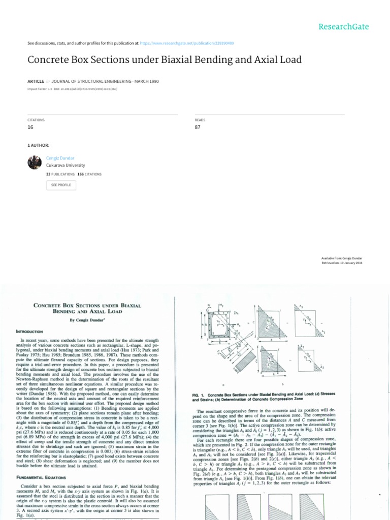Concrete Box Sections Under Biaxial Bend | Download Free PDF | Bending ...