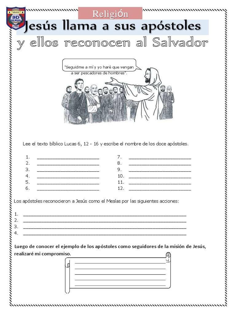 Ficha de Rligión 2 | PDF | Jesús | Santos Cristianos Del Nuevo Testamento