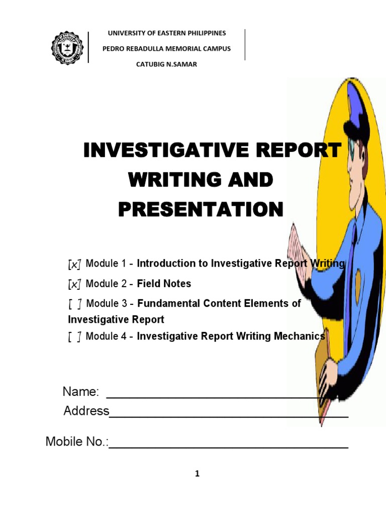 Investigative Report Writing Essentials | PDF | Prosecutor | Police