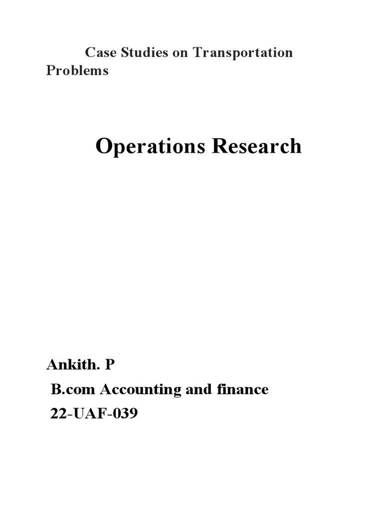 Case Studies in Transportation and Graphical Methods | PDF Case Studies in Transportation and Graphical Methods | PDF