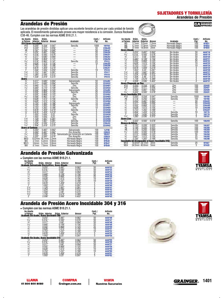 Arandela de Presion Segun Asme b18 | PDF