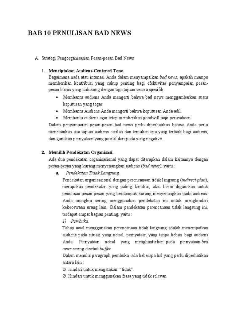 Strategi Efektif Menyampaikan Bad News | PDF | Karier & Perkembangan