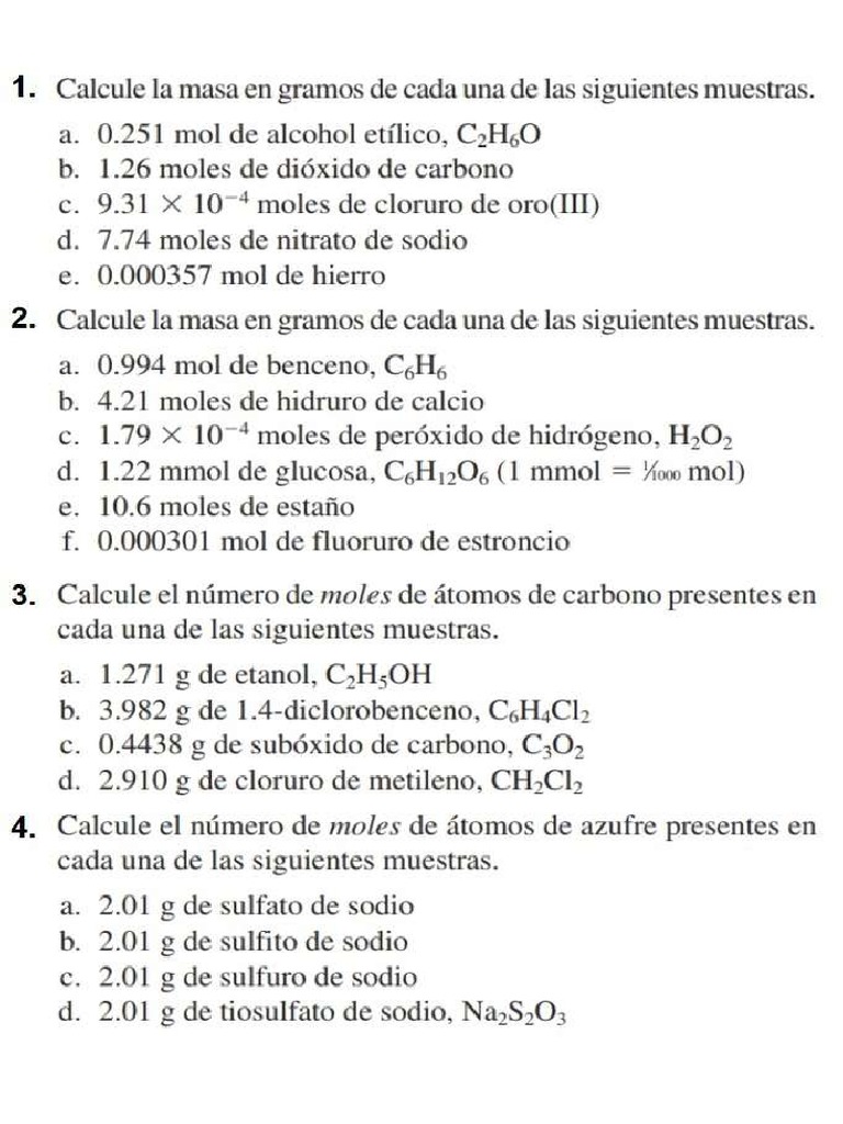 Conversiones Masa-Masa | PDF