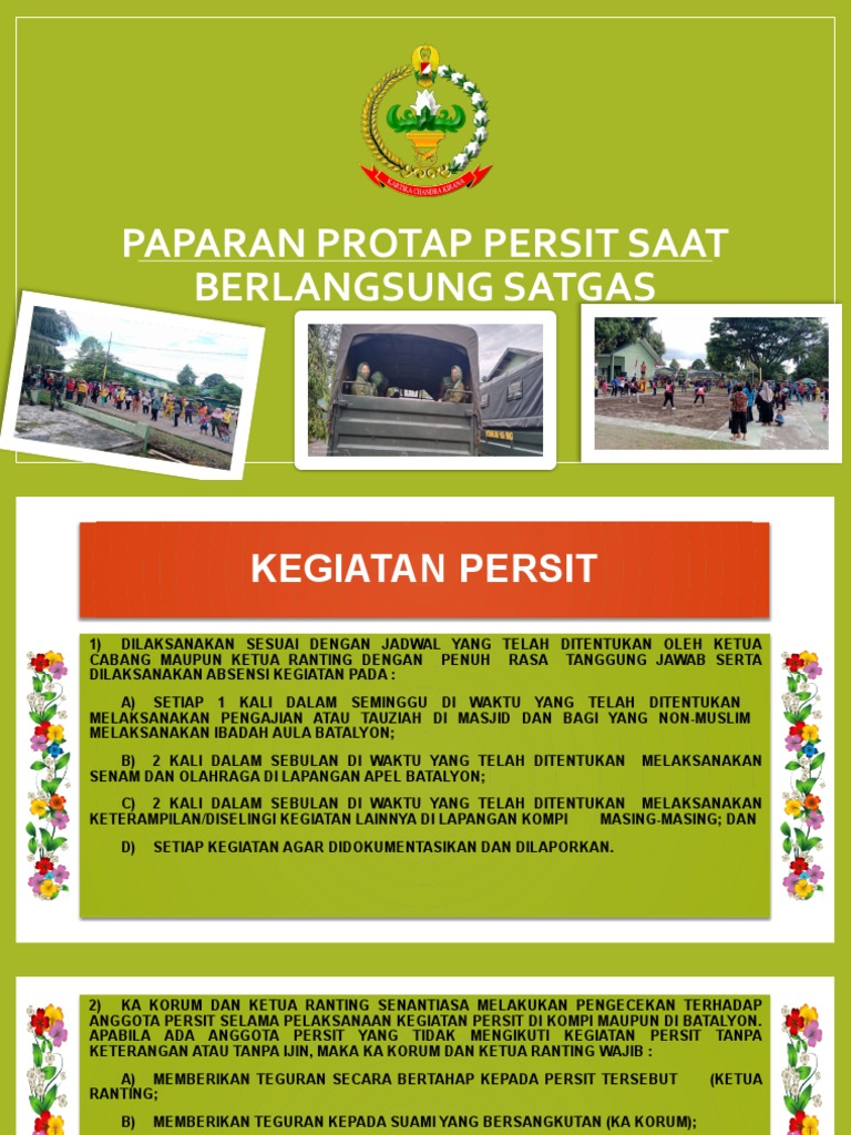 Paparan Protap Persit Saat Berlangsung Satgas | PDF